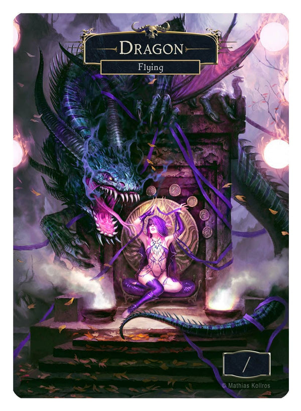 Dragon Token (Flying) by Mathias Kollros - Original Magic Art