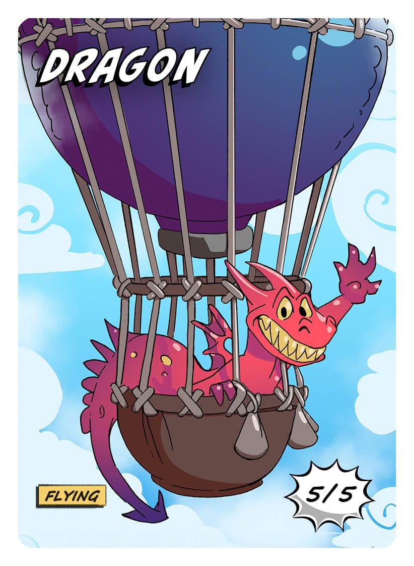 Dragon Token (5/5 - Flying) by Phil Foglio - Original Magic Art