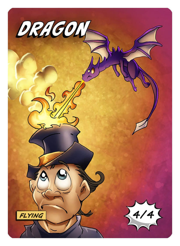 Dragon Token (4/4 - Flying) by Phil Foglio - Original Magic Art