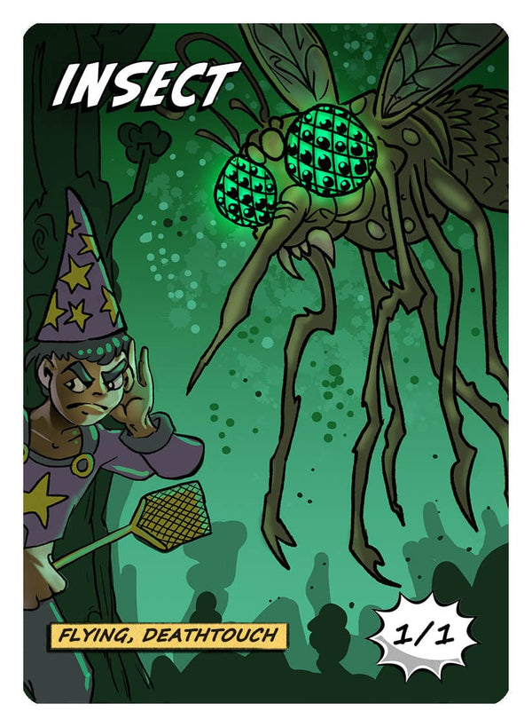 Insect Token (1/1 - Flying, Deathtouch) by Phil Foglio - Original Magic Art