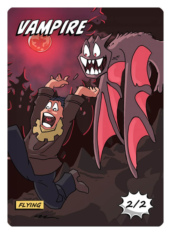 Vampire Token (2/2 - Flying) by Phil Foglio - Original Magic Art
