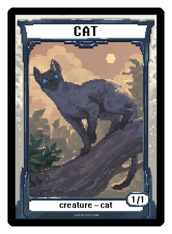 Cat Token (1/1) by Irina Nordsol - Original Magic Art