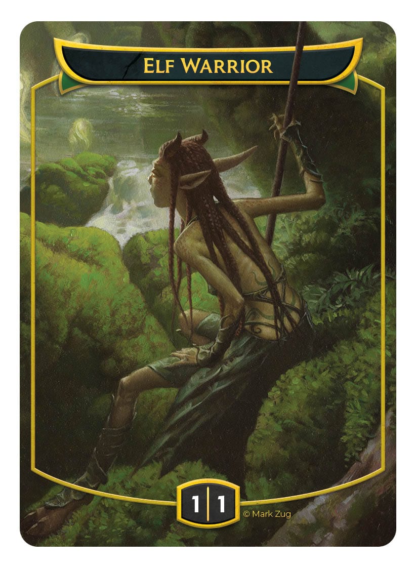 Elf Warrior Token (1/1) by Mark Zug - Original Magic Art