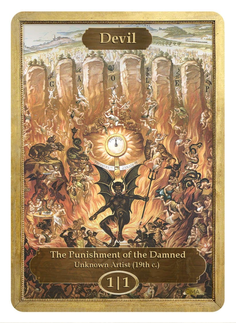 Devil Token (1/1) by Unknown Artist - Original Magic Art