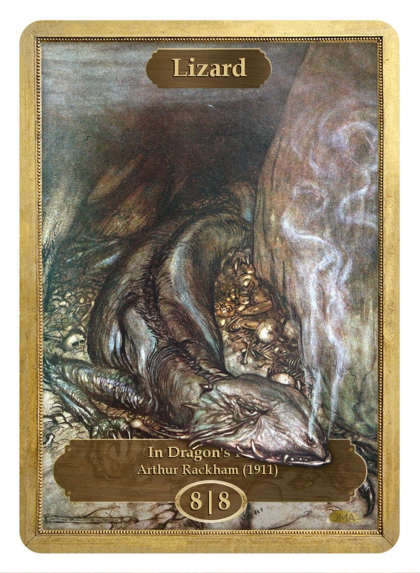 Lizard Token (8/8) by Arthur Rackham - Original Magic Art