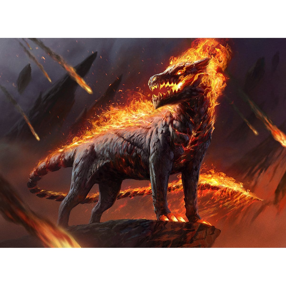 Akoum Hellhound Print - Original Magic Art