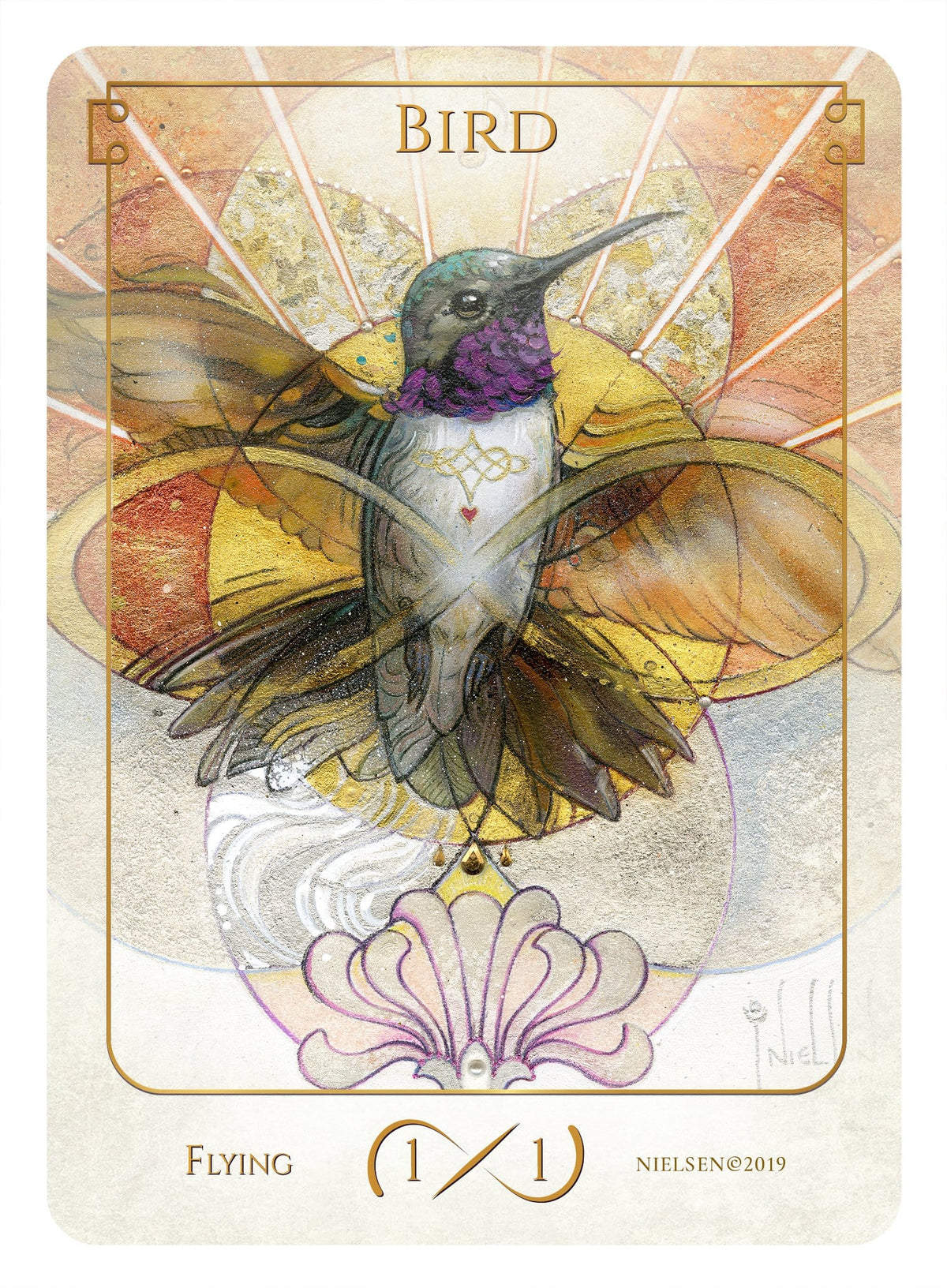 Bird Token (1/1 - Flying) by Tokens of Spirit - Original Magic Art
