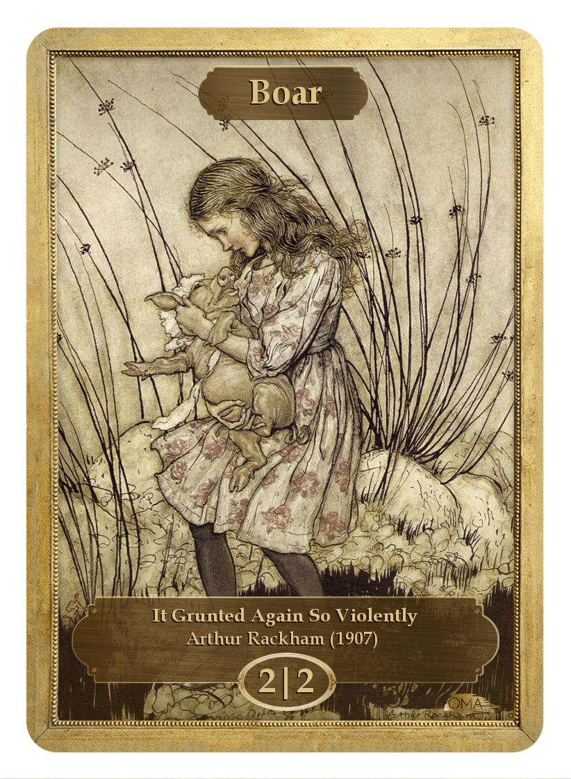 Boar Token (2/2) by Arthur Rackham - Original Magic Art
