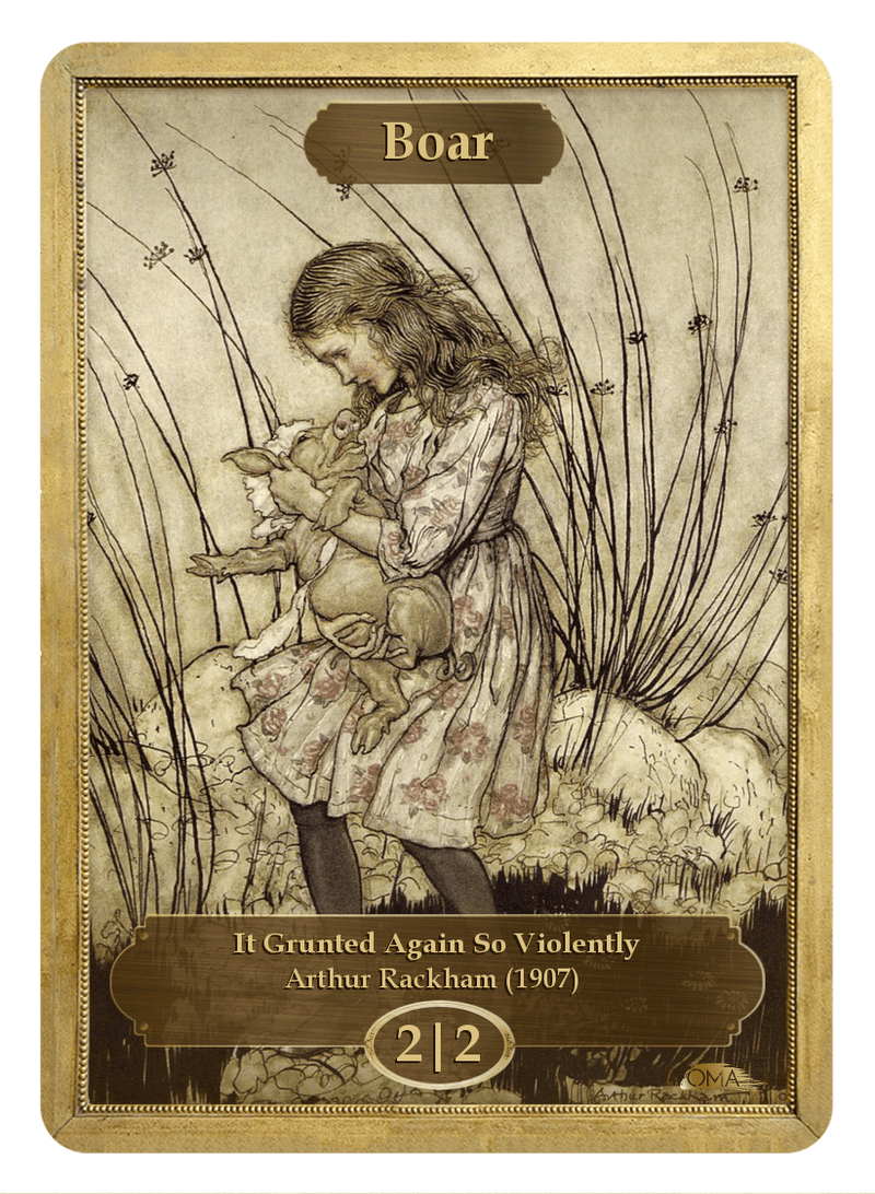 Boar Token (2/2) by Arthur Rackham - Original Magic Art