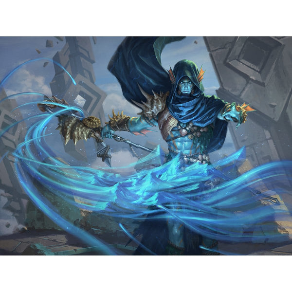 Lie Setiawan Tagged "Merfolk Wizard" - Original Magic Art