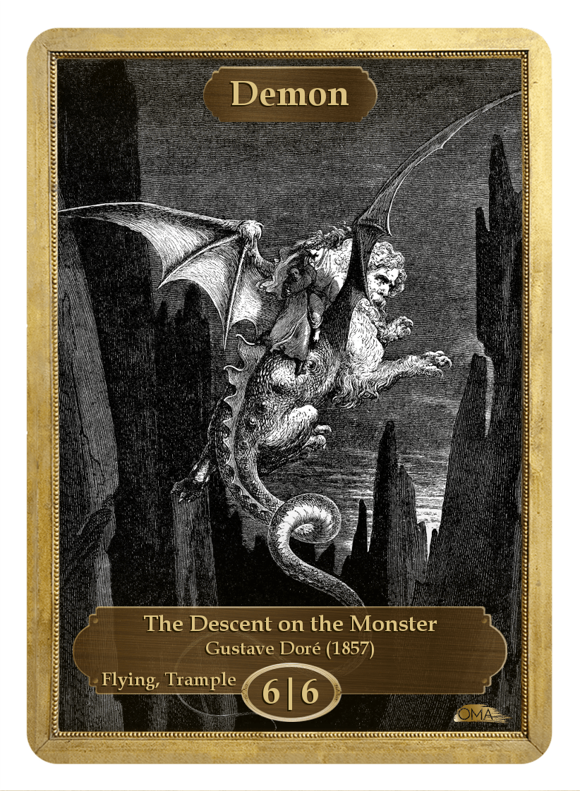 Demon Token (6/6-F,T) by Gustave Dore - Original Magic Art