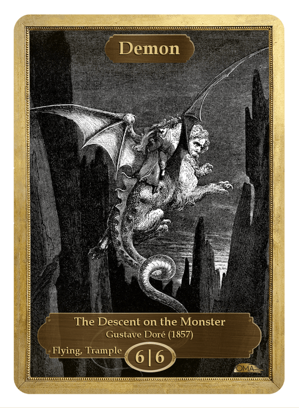 Demon Token (6/6-F,T) by Gustave Dore - Original Magic Art