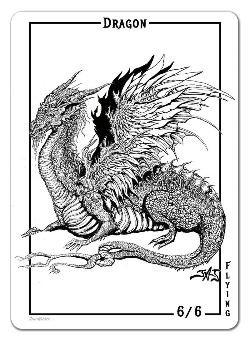 Dragon Token (6/6 - Flying) by Justine Jones - Original Magic Art