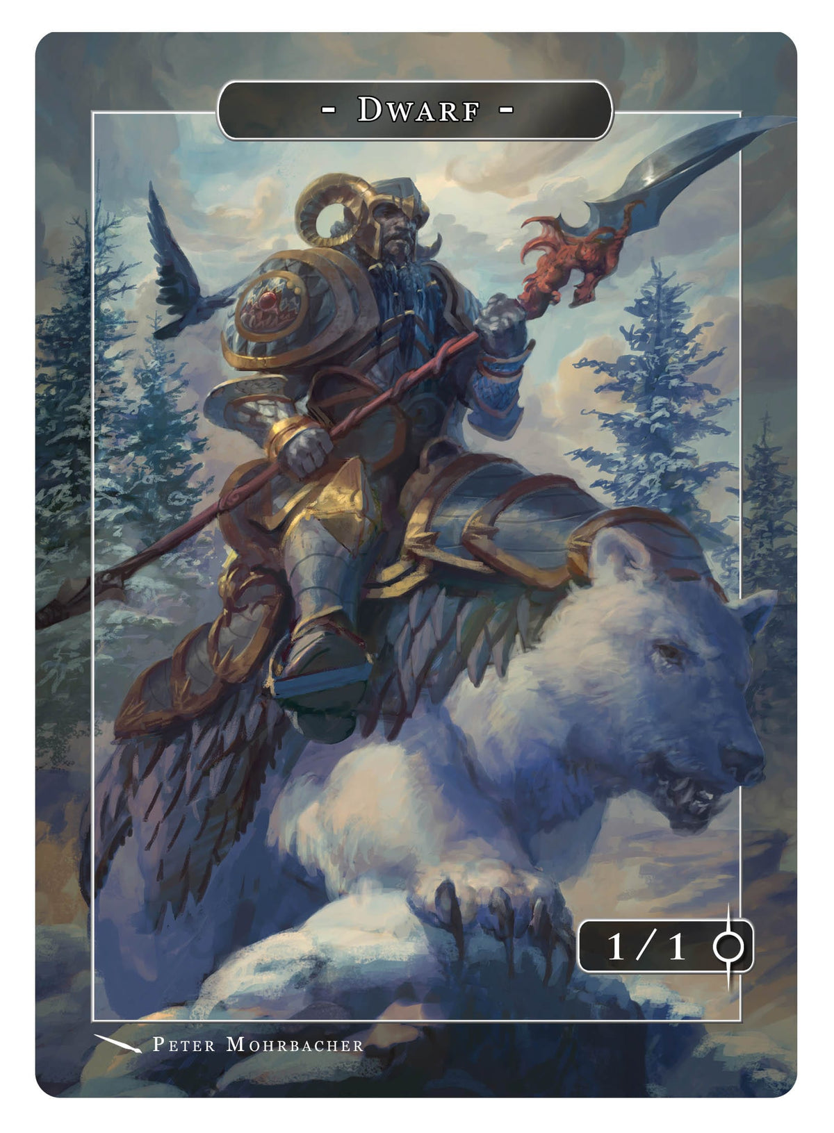 Dwarf Token (1/1) by Peter Mohrbacher - Original Magic Art