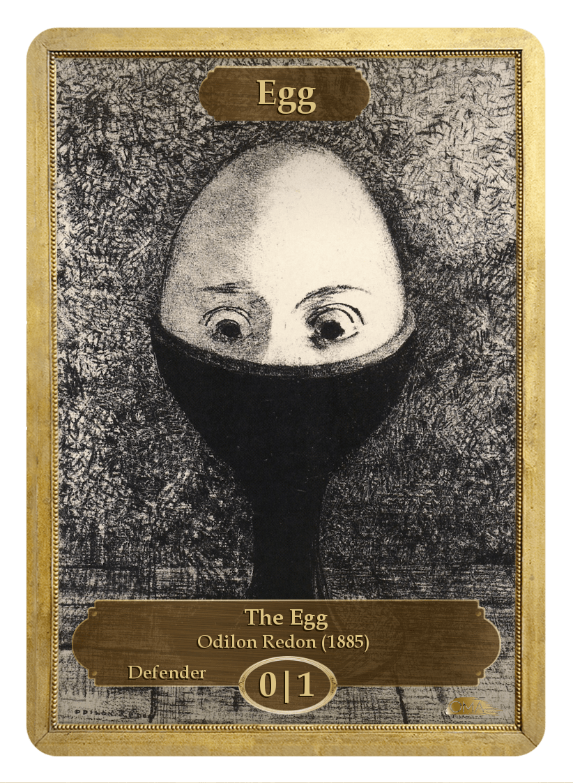 Egg Token (0/1 - Defender) by Odilon Redon - Original Magic Art