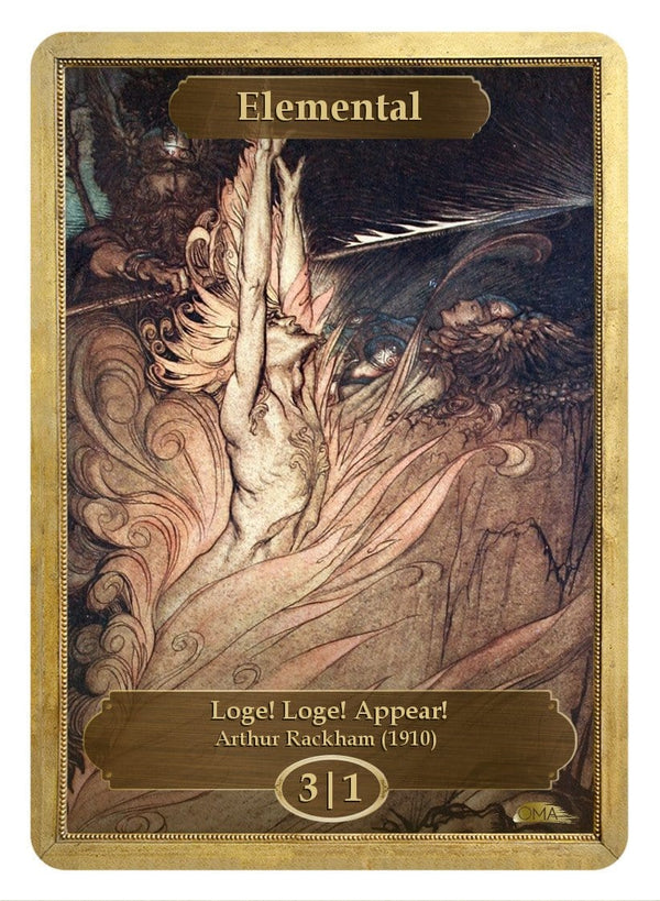 Elemental Token (3/1) by Arthur Rackham - Original Magic Art