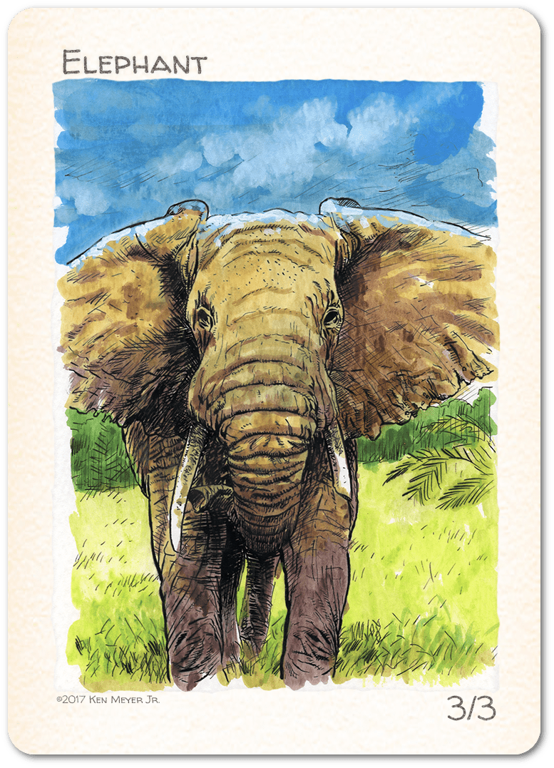 Elephant Token (3/3) by Ken Meyer Jr. - Original Magic Art