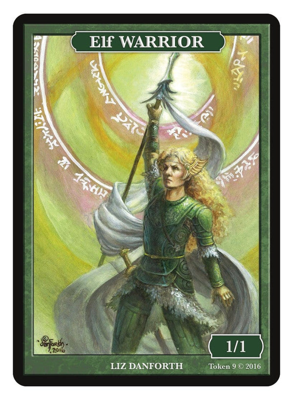 Elf Warrior Token (1/1) by Liz Danforth - Original Magic Art