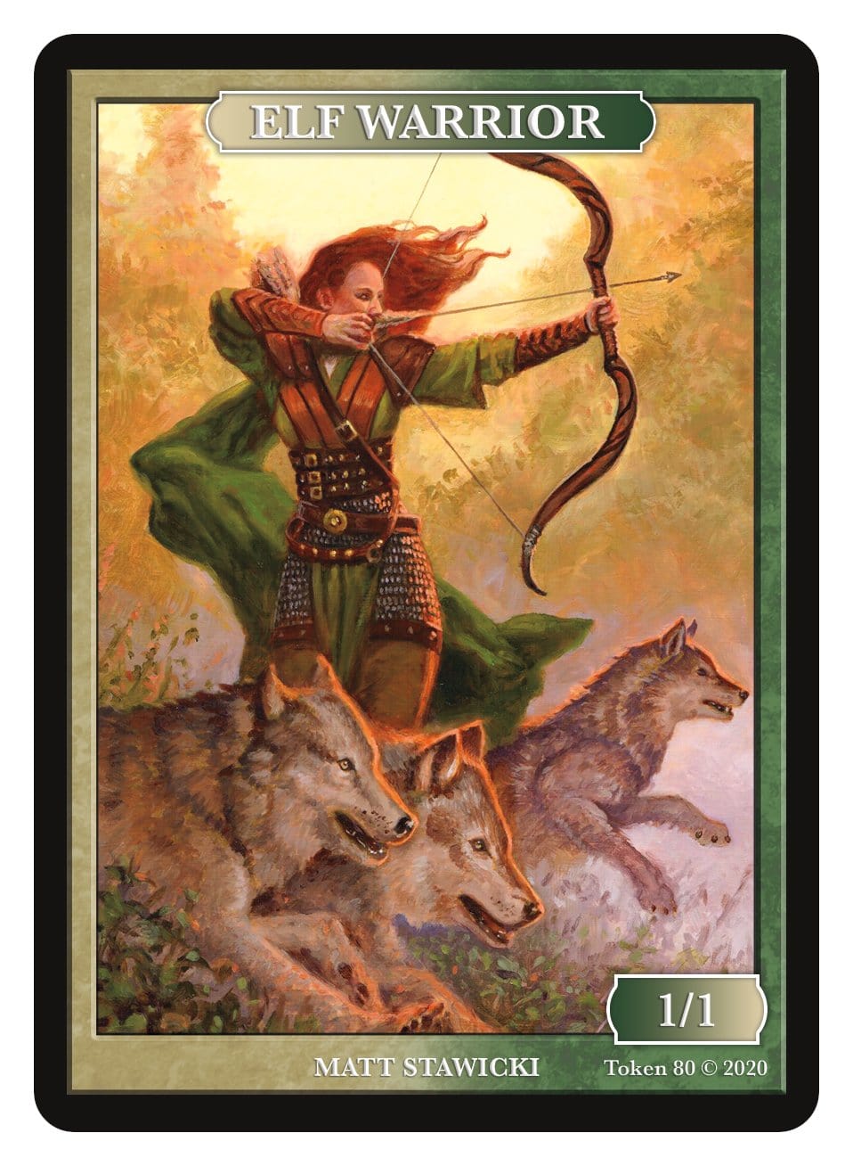 Elf Warrior Token (1/1) by Matt Stawicki - Original Magic Art