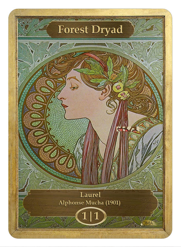 Forest Dryad Token (1/1) by Alphonse Mucha - Original Magic Art