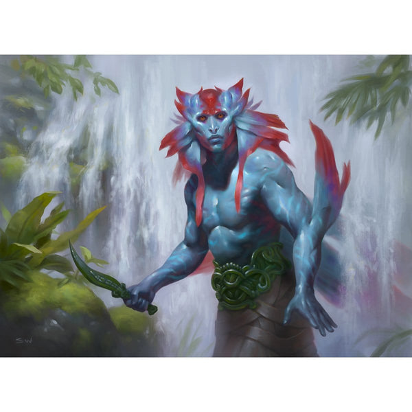 Ixalan Tagged "Merfolk Warrior" - Original Magic Art