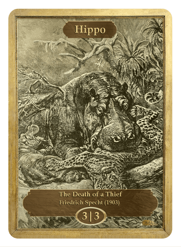Hippo Token (3/3) by Friedrich Specht - Original Magic Art