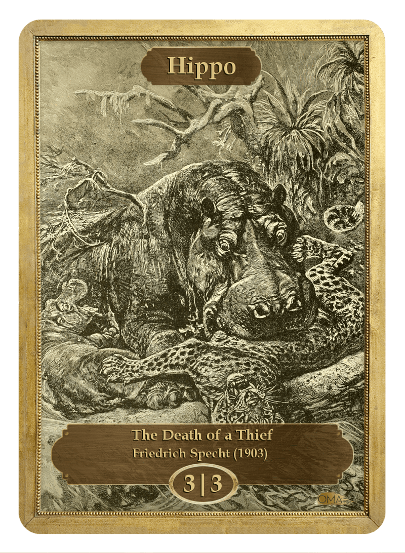 Hippo Token (3/3) by Friedrich Specht - Original Magic Art