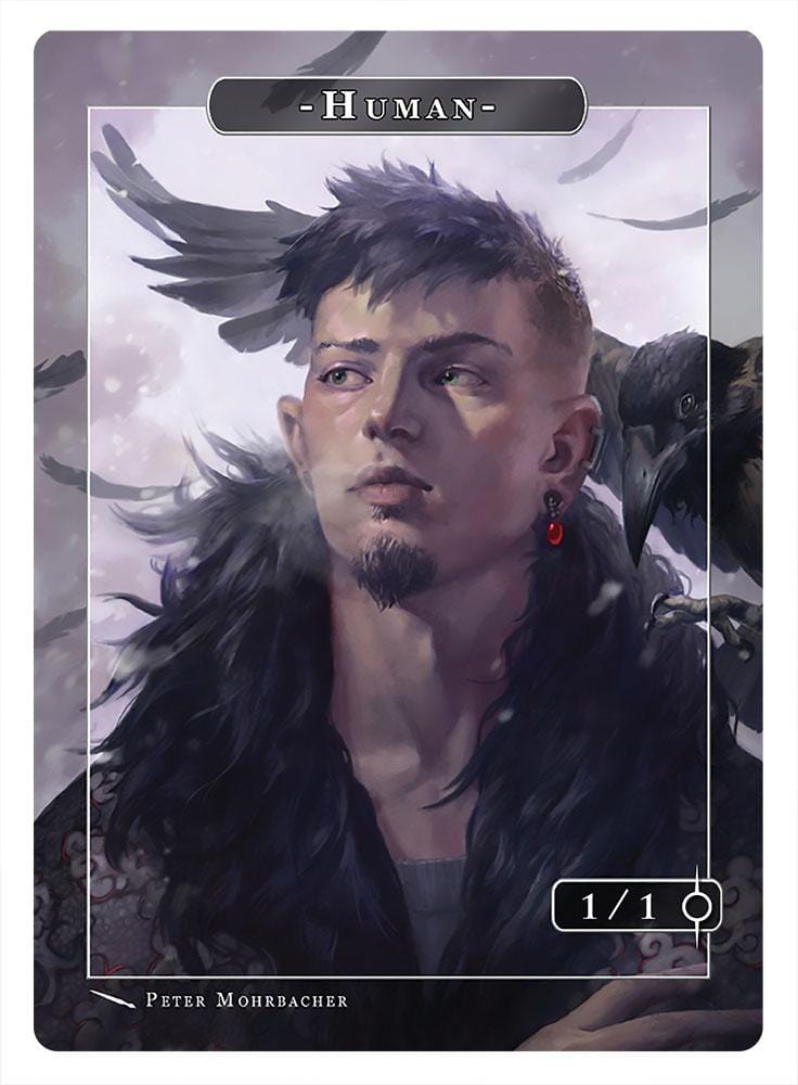 Human Token (1/1) by Peter Mohrbacher - Original Magic Art