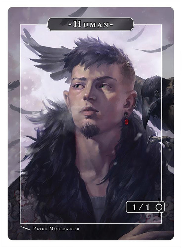 Human Token (1/1) by Peter Mohrbacher - Original Magic Art