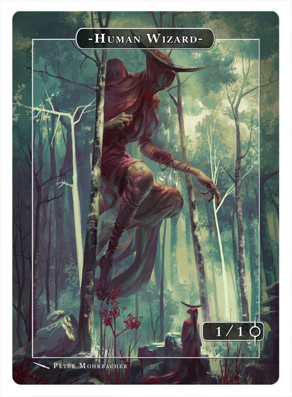 Human Wizard Token (1/1) by Peter Mohrbacher - Original Magic Art