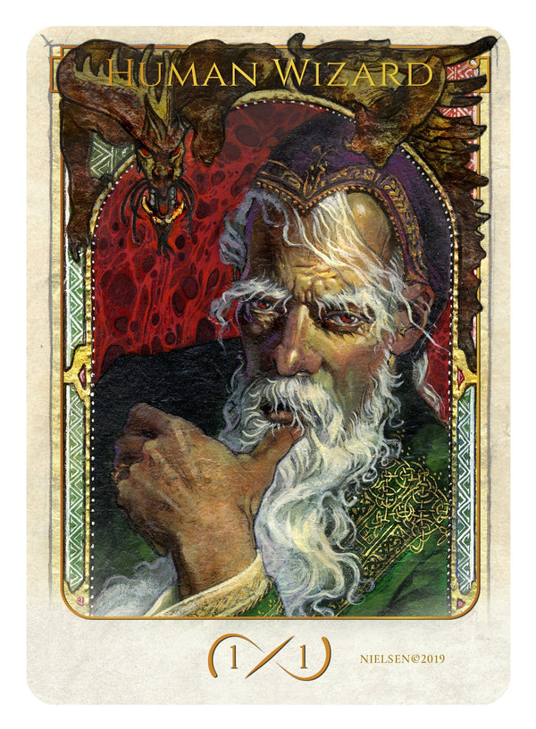 Human Wizard Token (1/1) by Tokens of Spirit - Original Magic Art