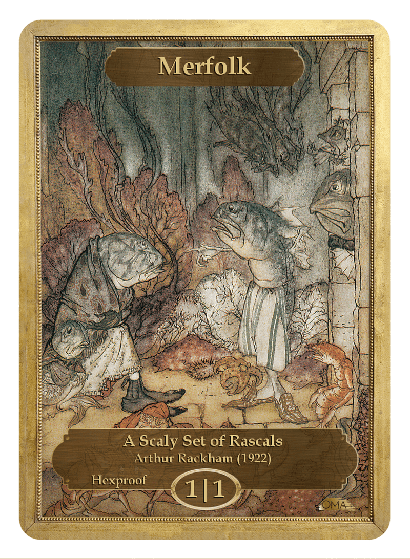 Merfolk Token (1/1 - Hexproof) by Arthur Rackham - Original Magic Art