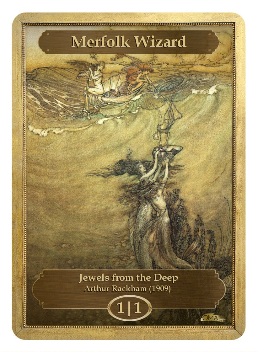 Merfolk Wizard Token (1/1) by Arthur Rackham - Original Magic Art
