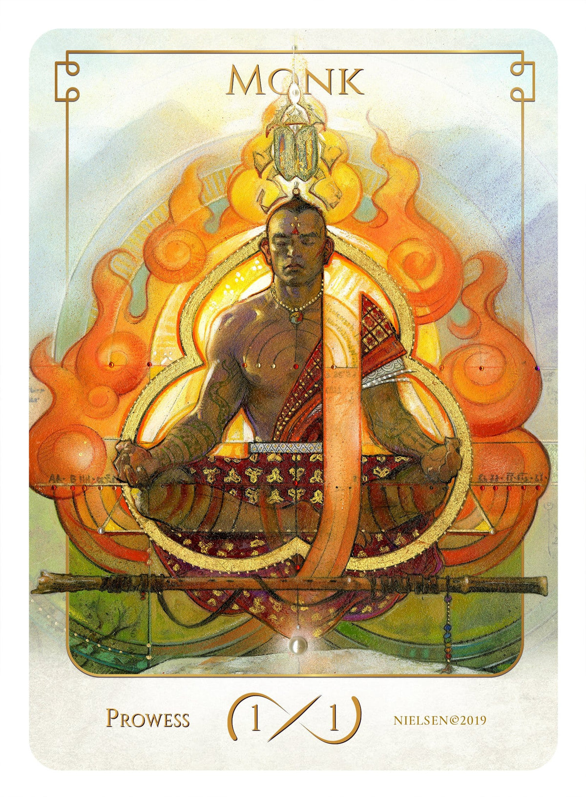 Monk Token (1/1 - Prowess) by Tokens of Spirit - Original Magic Art