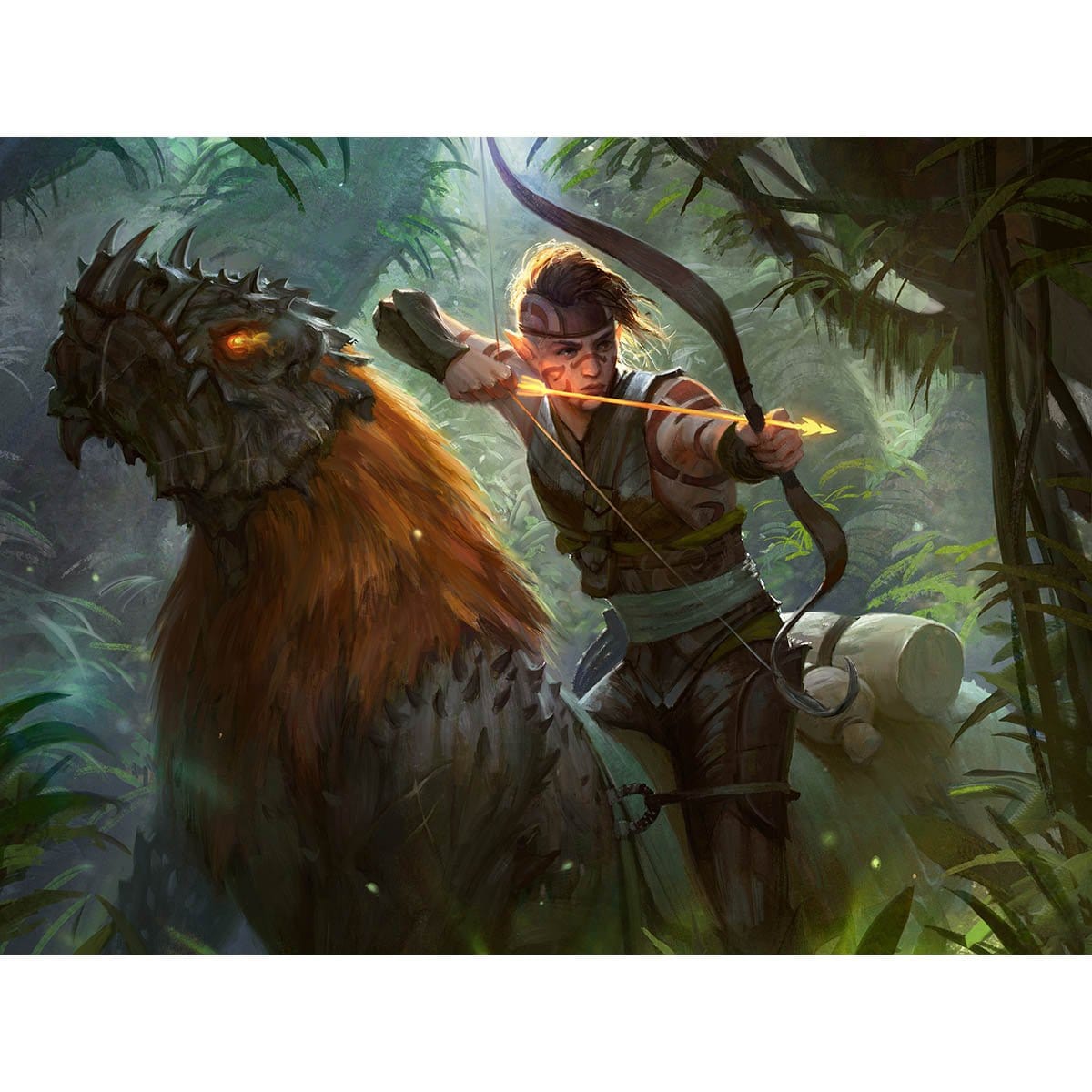 Hallar, the Firefletcher Print - Original Magic Art