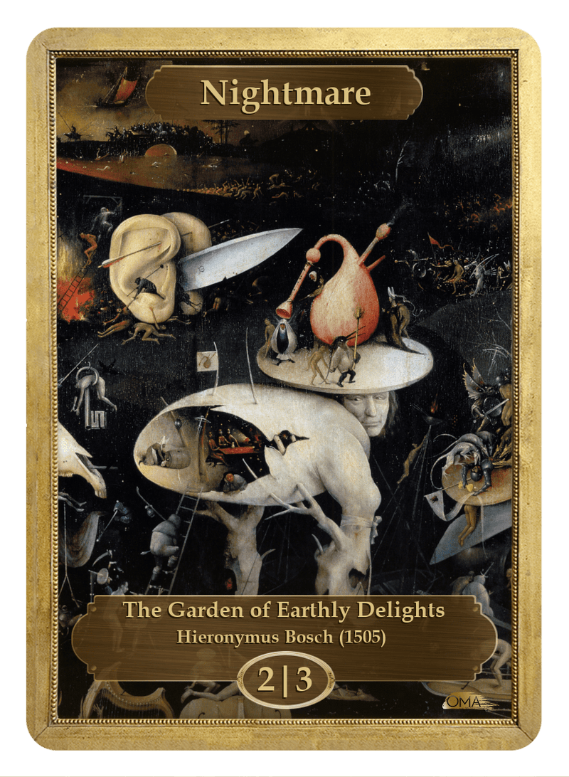 Nightmare Token (2/3) by Hieronymus Bosch - Original Magic Art