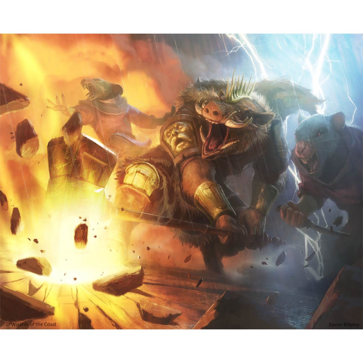 Xavier Ribeiro Tagged "Human Boar" - Original Magic Art