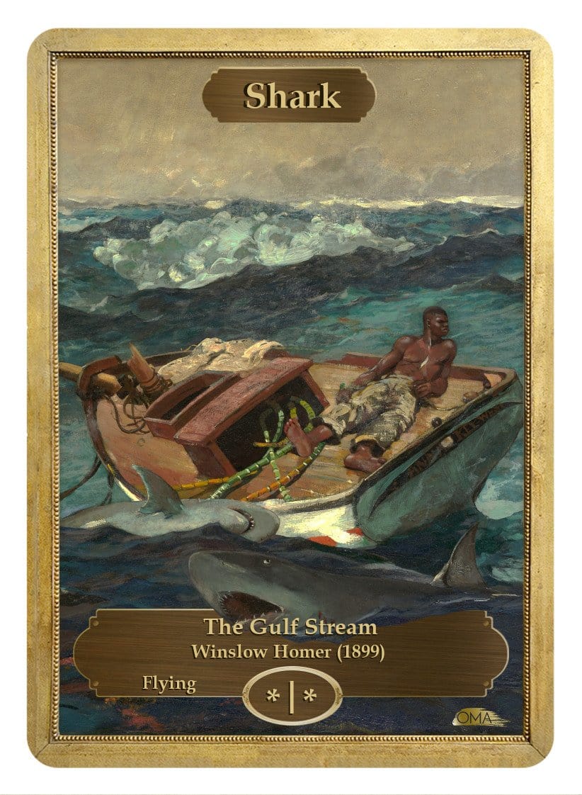Shark Token (*/* - Flying) by Winslow Homer - Original Magic Art