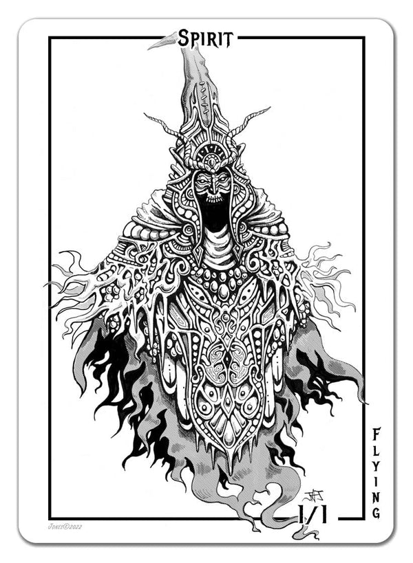 Spirit Token (1/1 - Flying) by Justine Jones - Original Magic Art