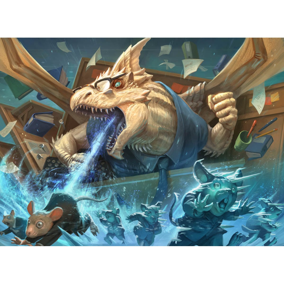 Stet, Draconic Proofreader Print - Original Magic Art