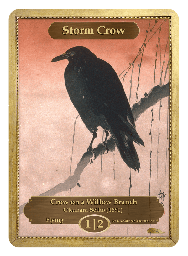 Storm Crow Token (1/2 - Flying) by Okuhara Seiko - Original Magic Art