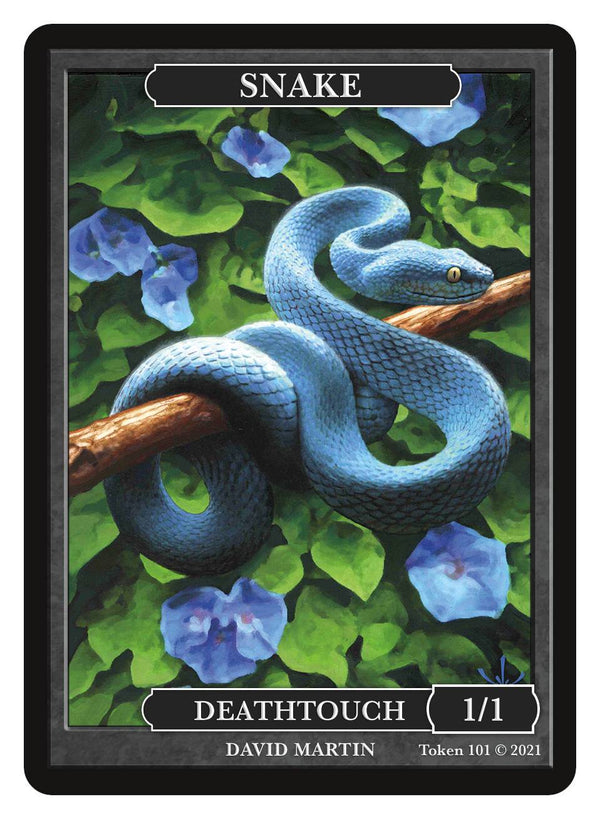 Snake Token (1/1 - Deathtouch) by David Martin - Original Magic Art