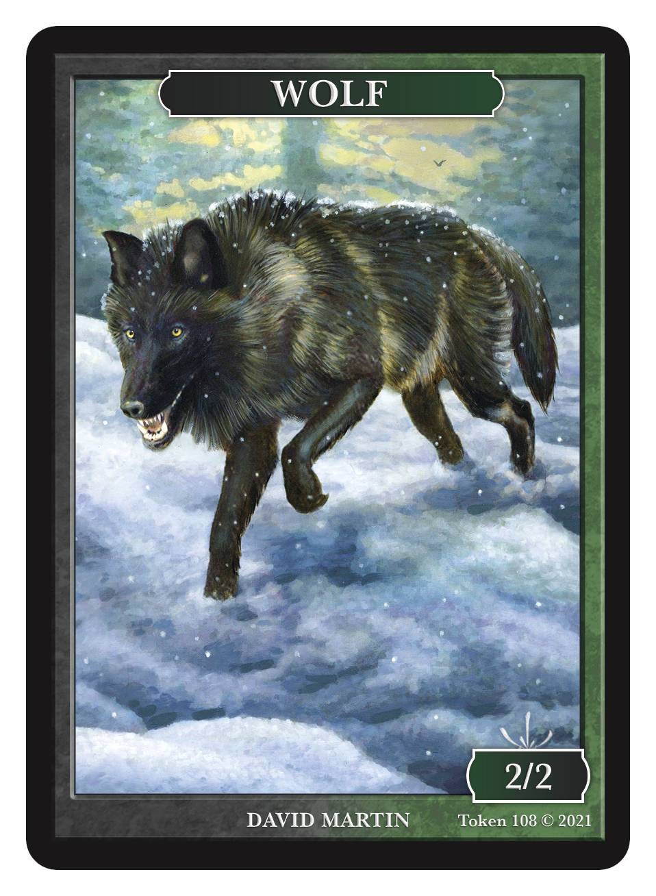 Wolf Token (2/2) by David Martin - Original Magic Art