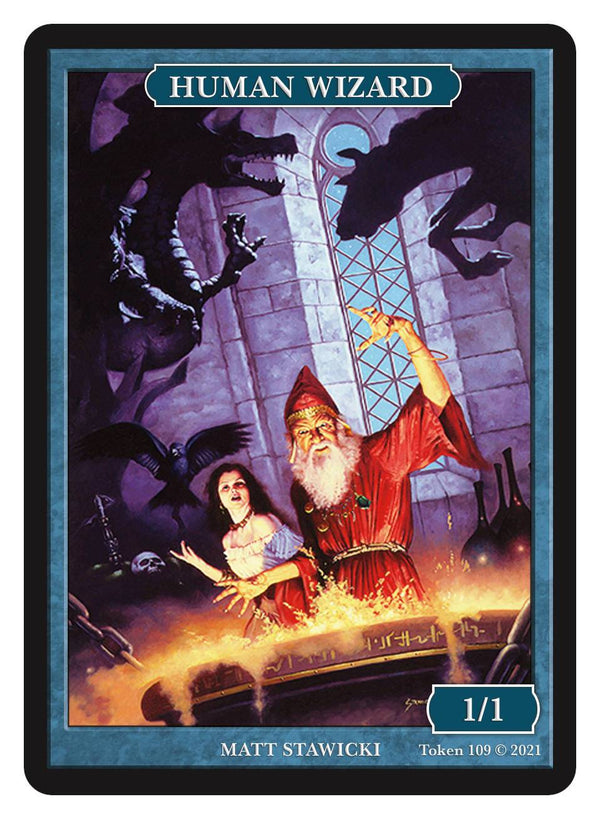 Human Wizard Token (1/1) by Matt Stawicki - Original Magic Art