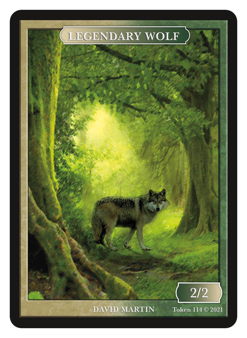 Legendary Wolf Token (2/2) by David Martin - Original Magic Art