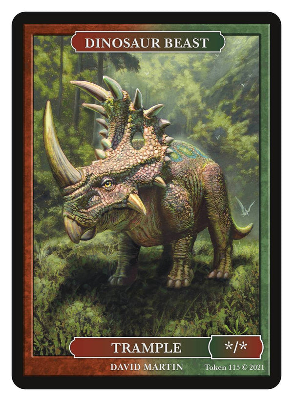 Dinosaur Beast Token (*/* - Trample) by David Martin - Original Magic Art