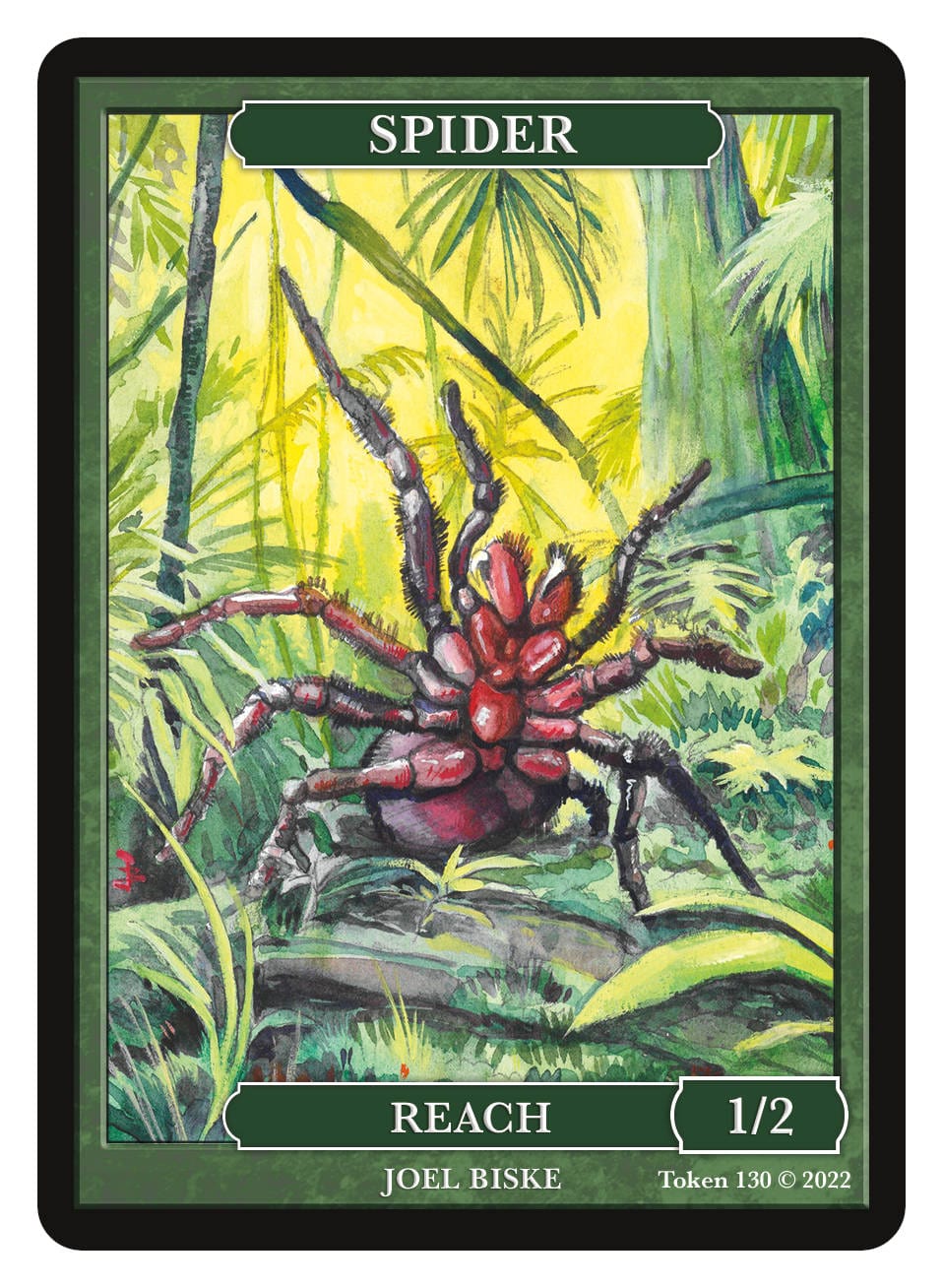 Spider Token (1/2 - Reach) by Joel Biske - Original Magic Art