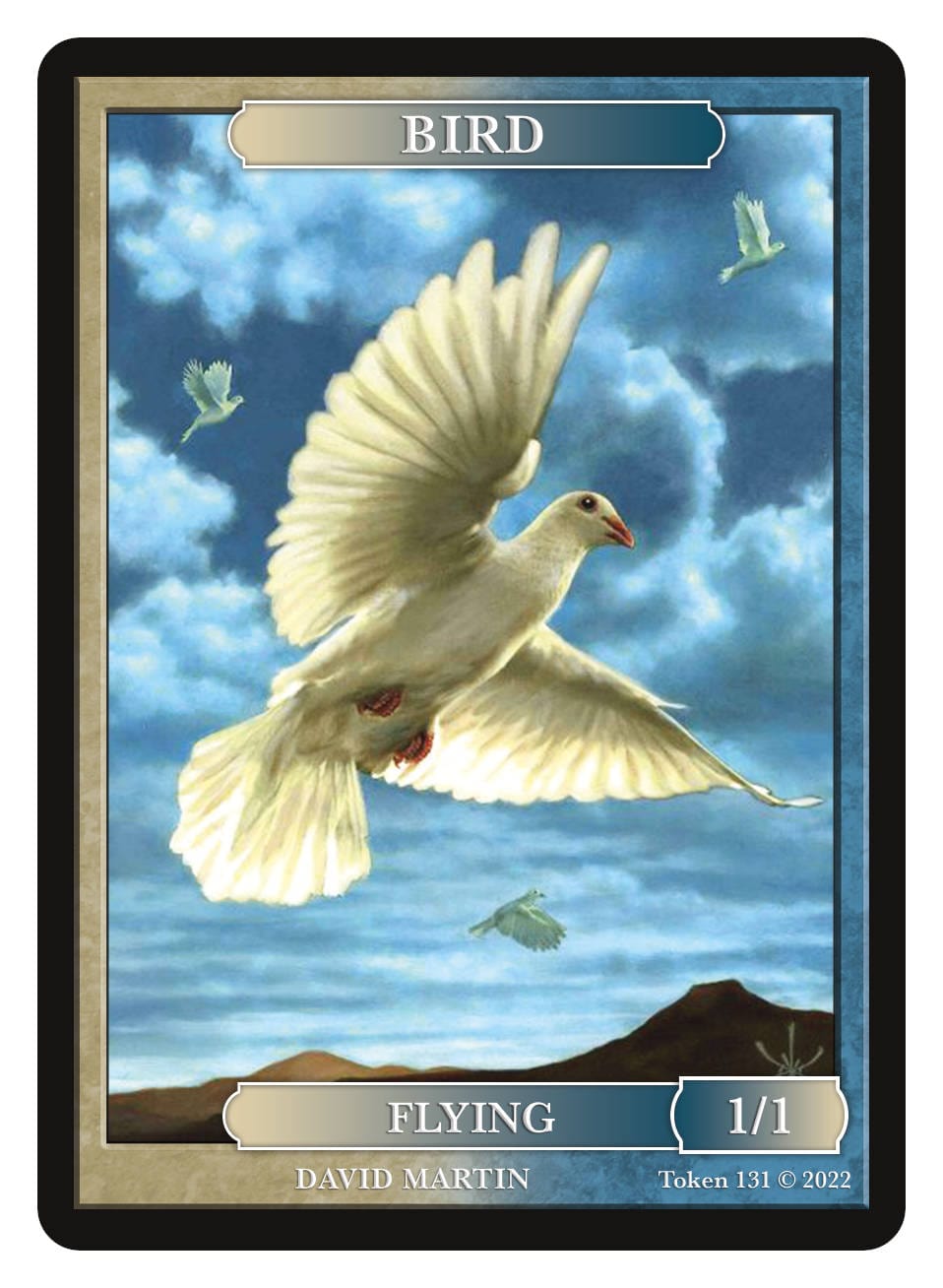 Bird Token (1/1 - Flying) by David Martin - Original Magic Art