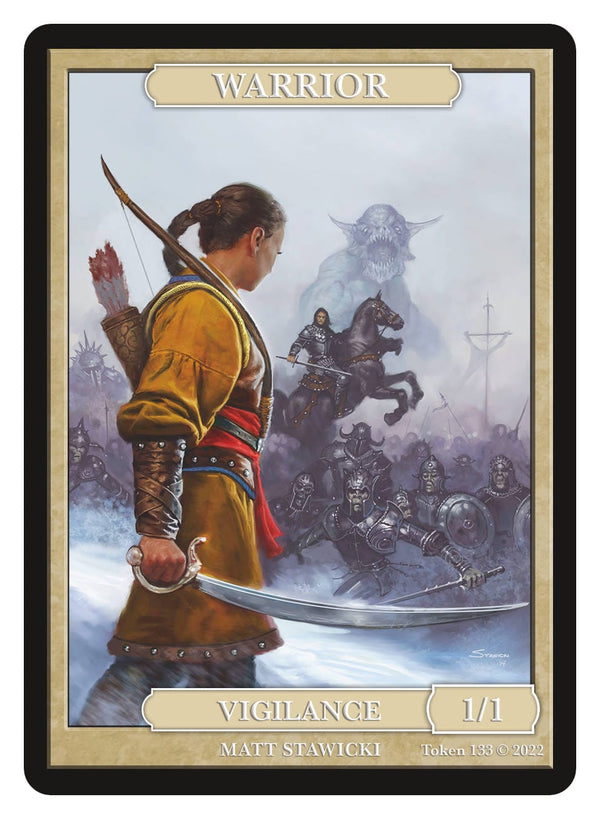 Warrior Token (1/1 - Vigilance) by Matt Stawicki - Original Magic Art