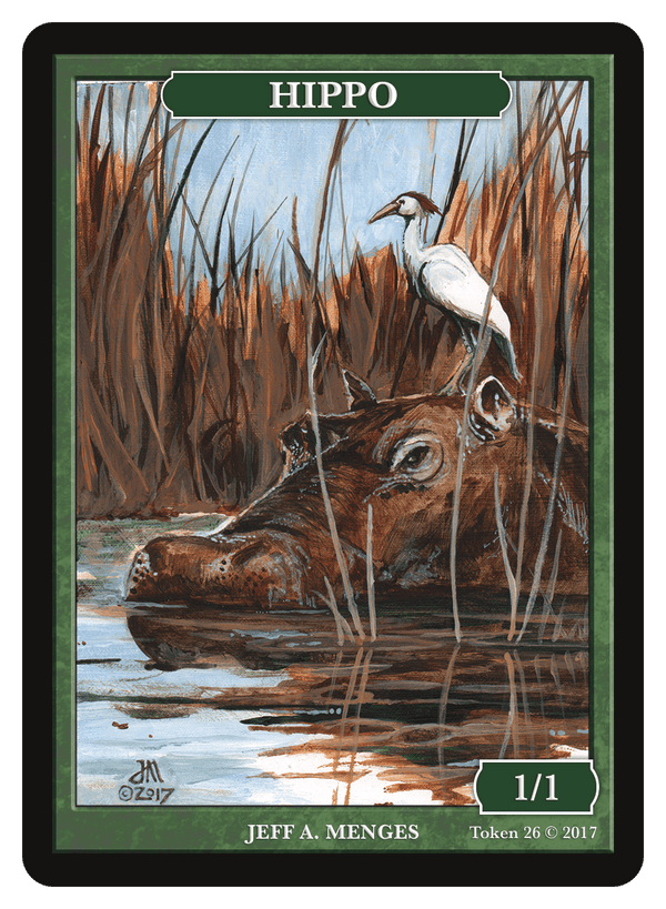 Hippo Token (1/1) by Jeff A. Menges - Original Magic Art